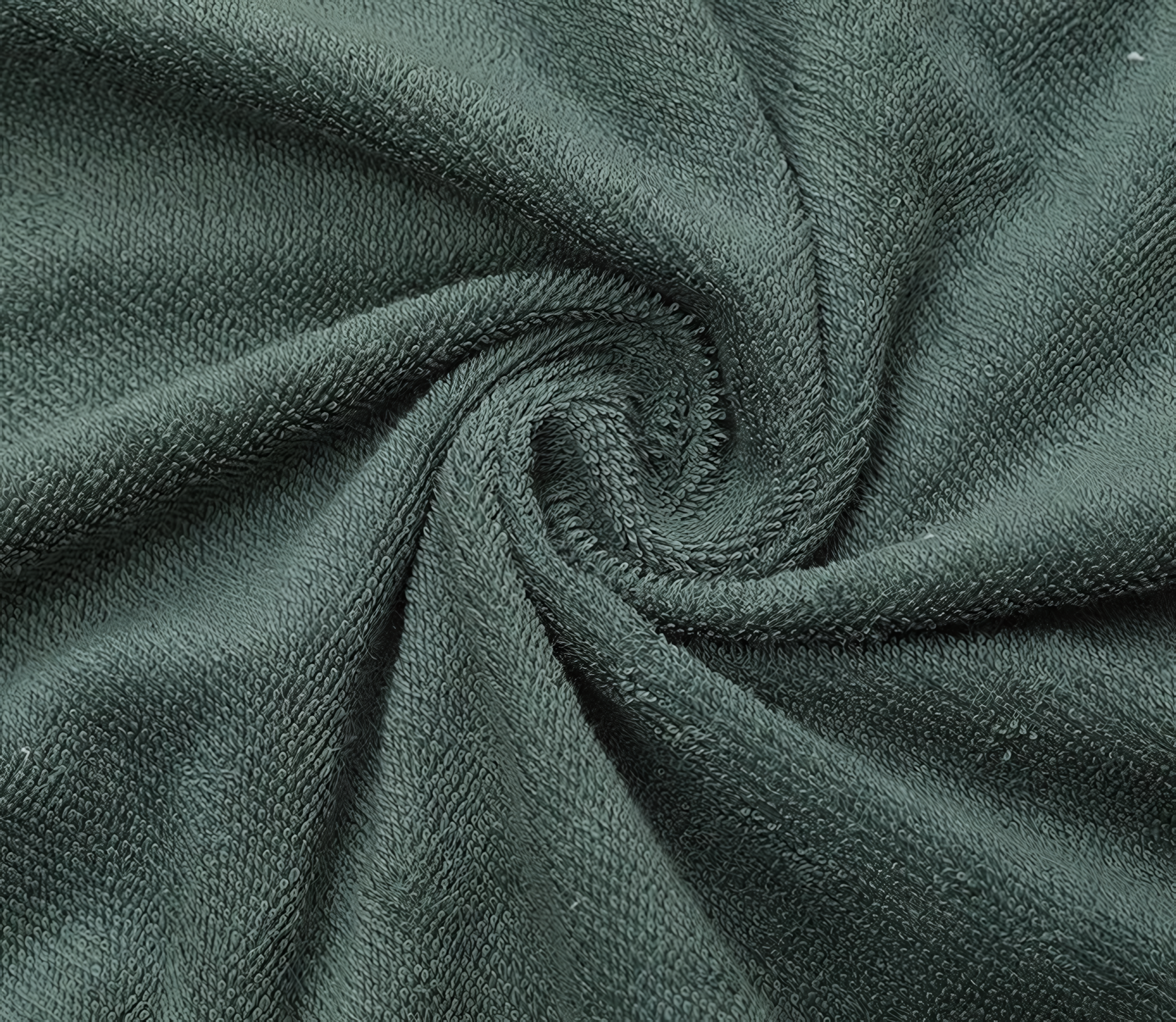 Махровая ткань для изготовления полотенец из полиэстера и хлопка трикотажная, быстросохнущая, зеленая