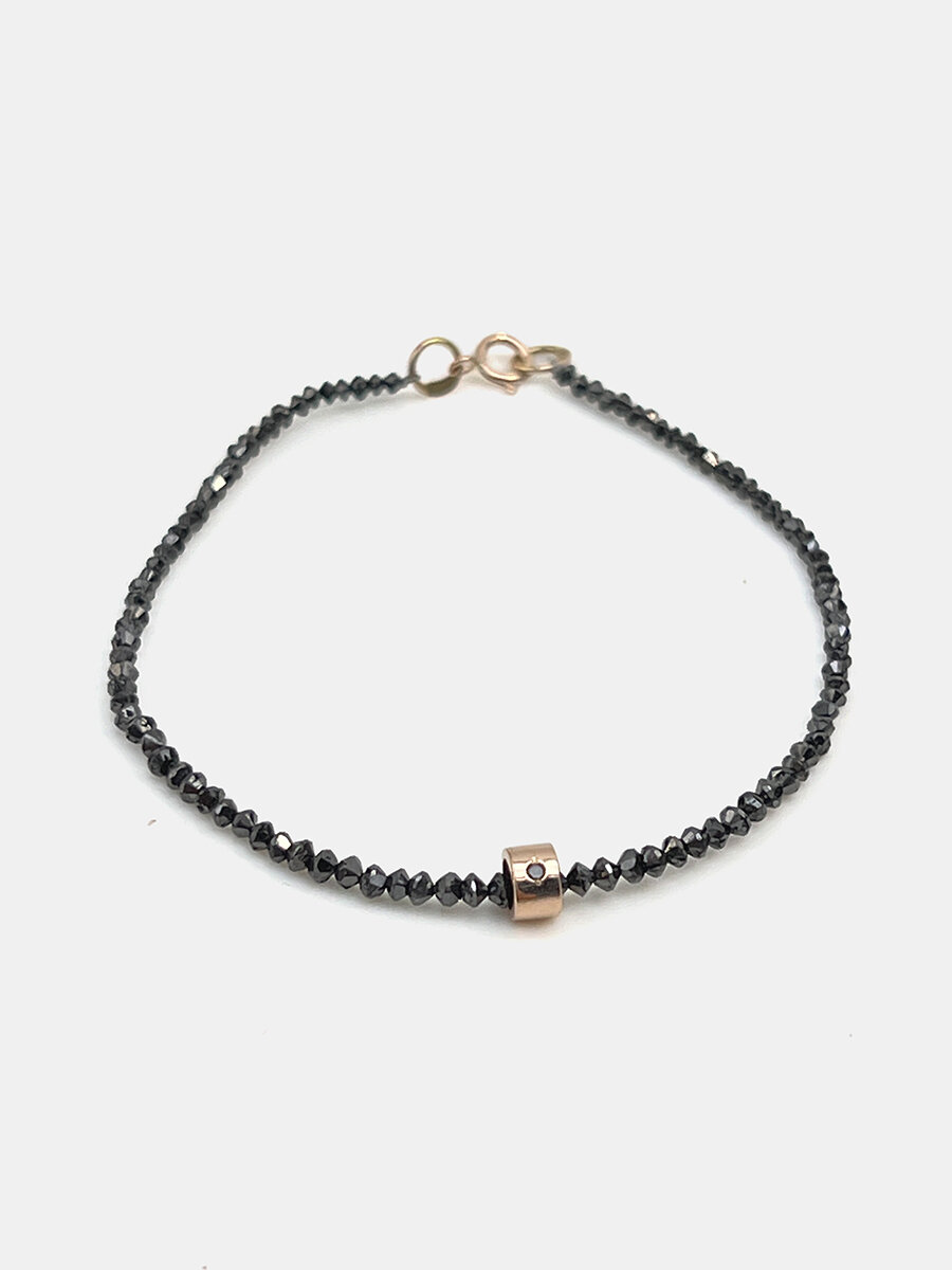 Браслет-нить, красное золото, 585 проба, бриллиант