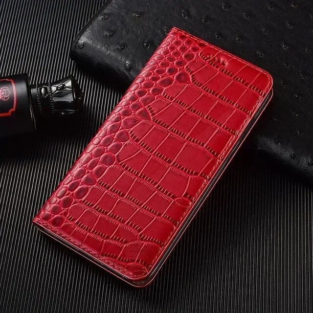 Красный чехол Mi 13 Lite с крокодиловым рисунком