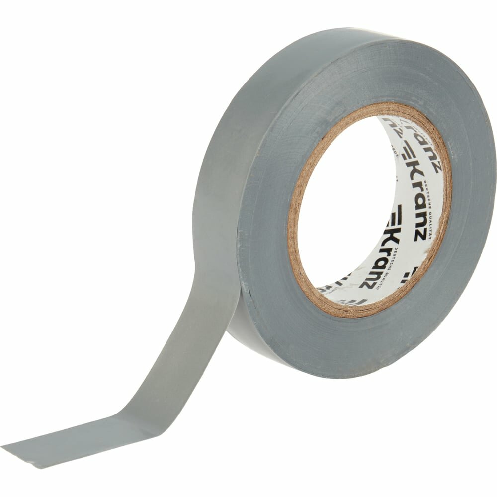 Изолента ПВХ KRANZ 0,13х15 мм, 25 м, серая KR-09-2108