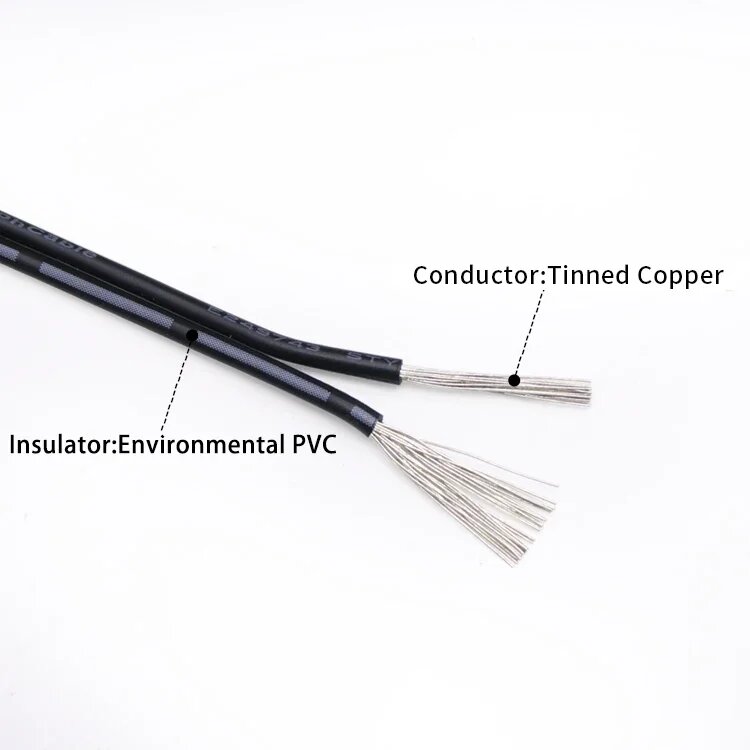 Электрический медный провод UL2468 2-контактный белый, черный, красный