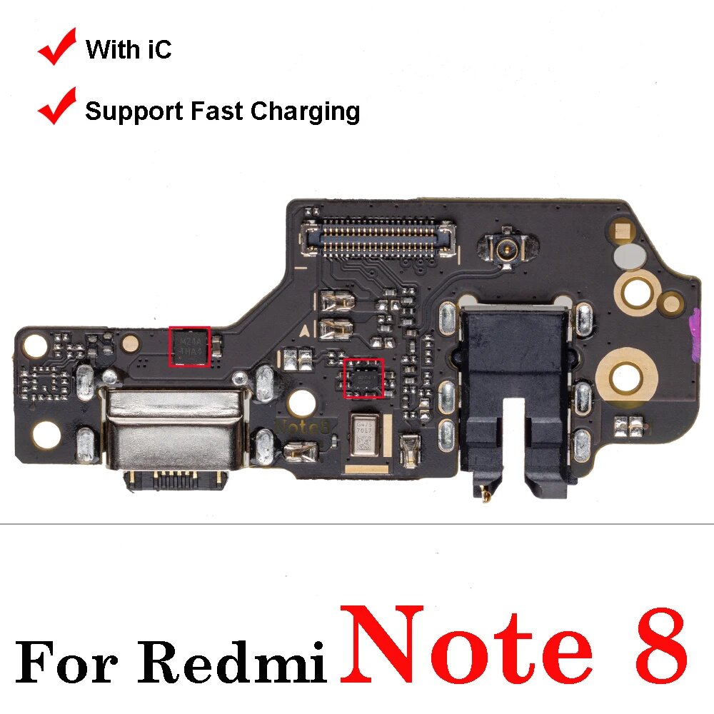 Разъем порта зарядки, часть гибкого кабеля с микрофоном для XiaoMi Redmi 8 8A 9 9A 9C Note 8 8T 9 10 11 S Pro Poco M4 X4 Pro For Redmi Note 8 ic