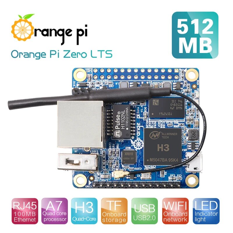 Orange Pi Zero LTS 512MB H3 Quad-Core, одноплатный компьютер с открытым исходным кодом, работает на Android 4,4, Ubuntu, Debian Image