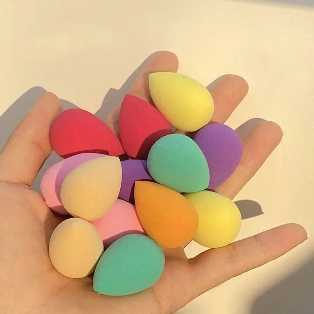Мини губки для макияжа, 10 шт, разные цвета