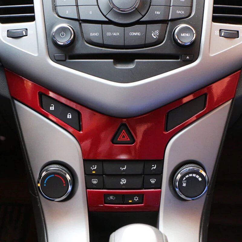 Накладка центральной панели Chevrolet Cruze 2009-2015, red