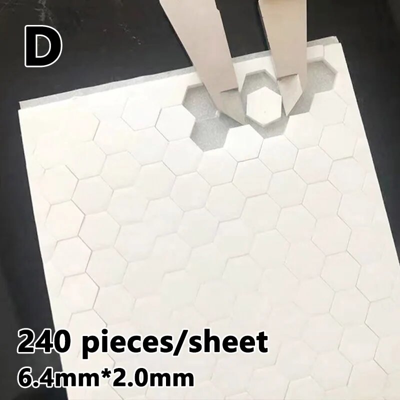 3D гексагон наклейки D, 240 шт, 6.4x2.0 мм