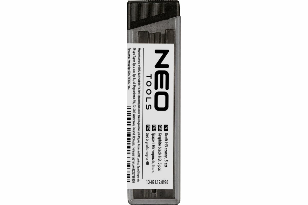 Грифель для автоматического карандаша NEO Tools HB — 5 шт. (чёрный) [13-821.12.0920] — 2 упаковки