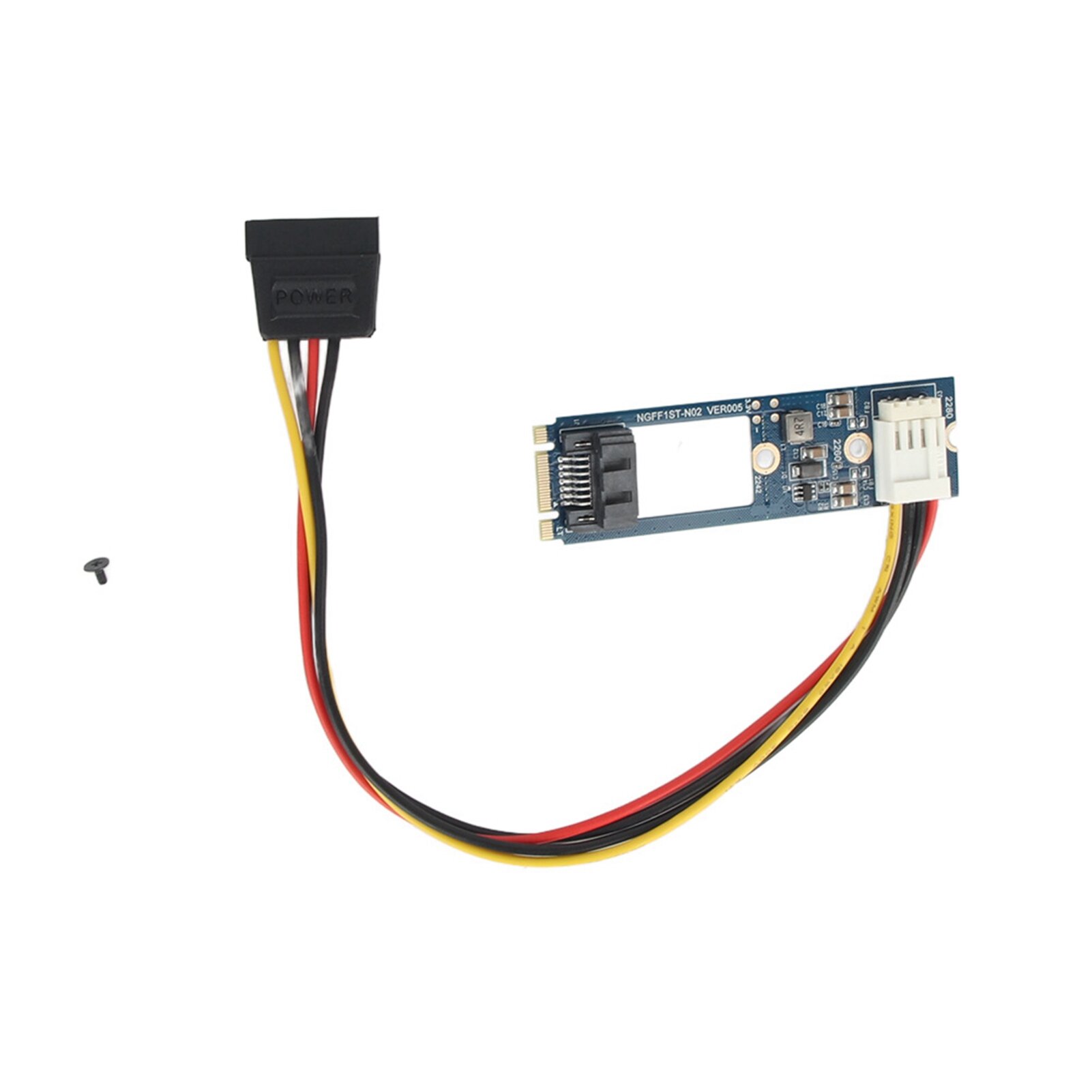 M2 TO SATA M.2 NGFF SATA to 7Pin SATA Horizontal Converter Adapter Card+4Pin Power Cable