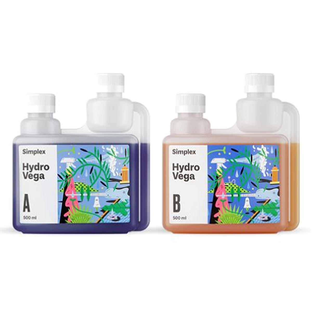Удобрение для роста / Hydro Vega A + B, 500 мл / Simplex