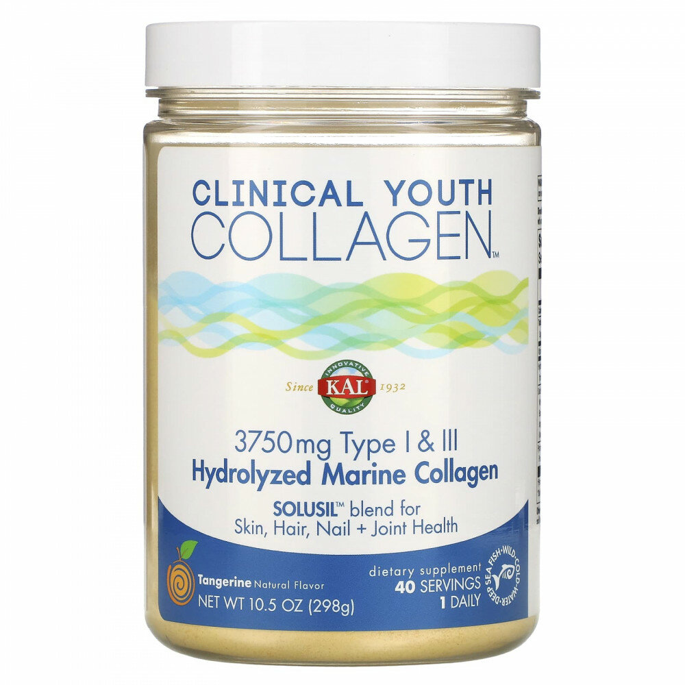 KAL, Clinical Youth Collagen ™, мандарин, 298 г (10,5 унции)
