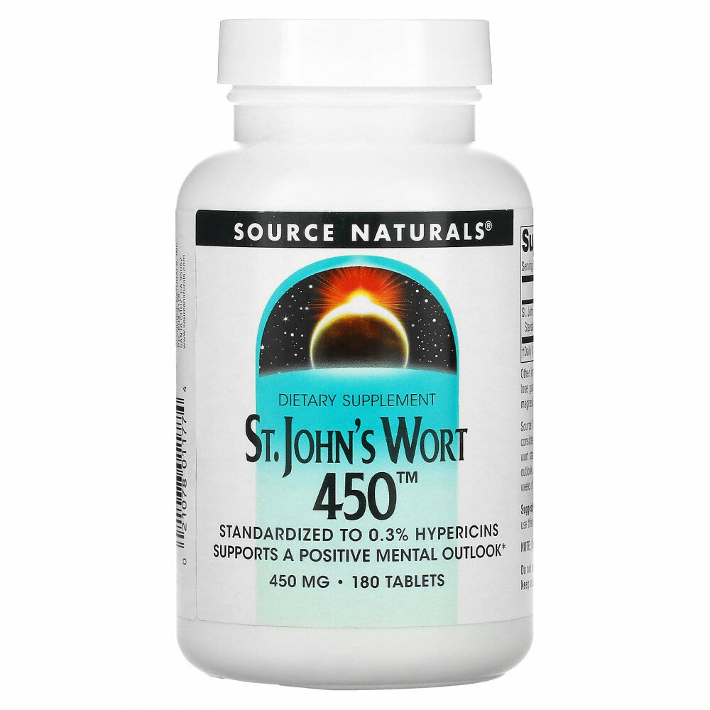 Source Naturals, Зверобой 450 ™, 450 мг, 180 таблеток