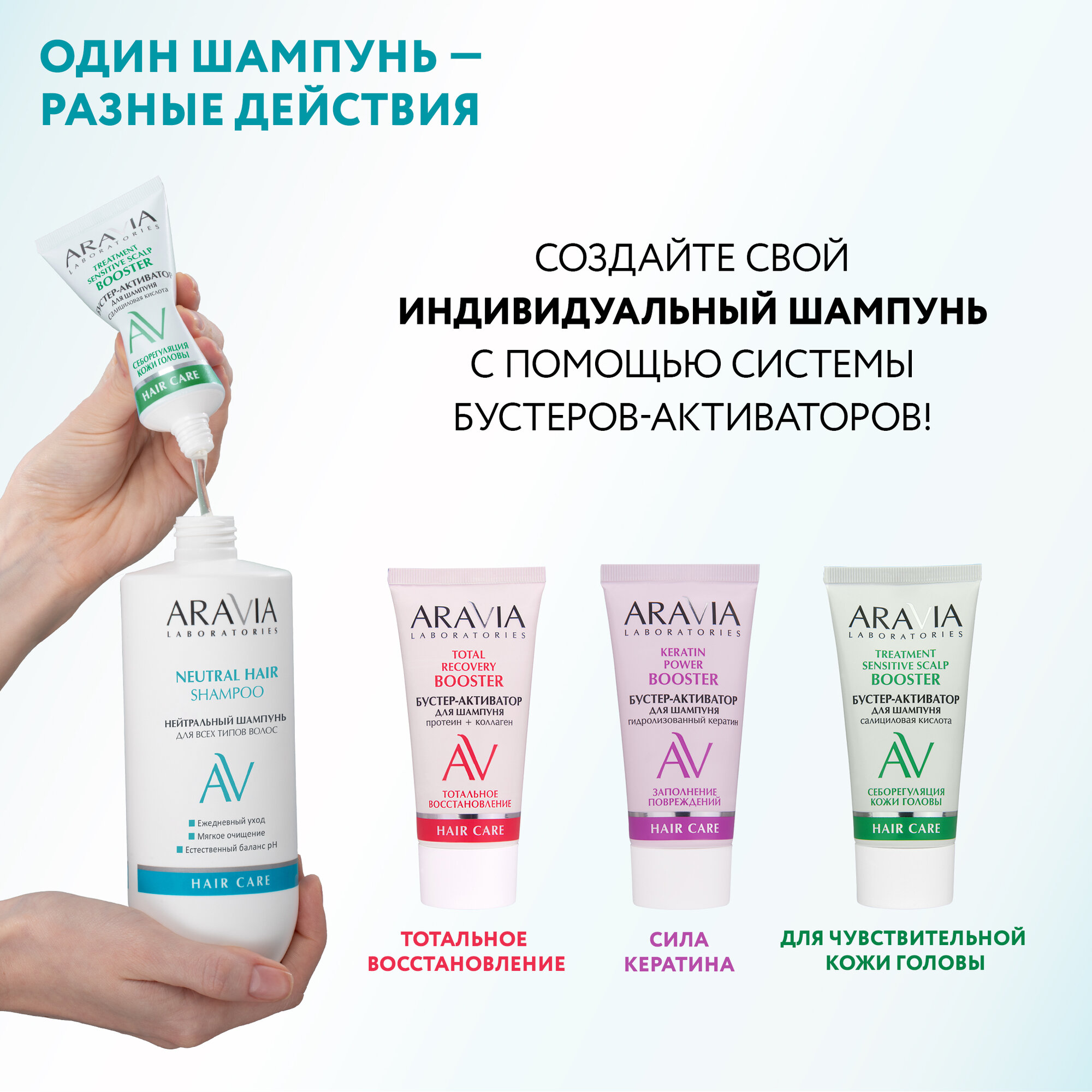 ARAVIA Нейтральный Шампунь-конструктор для всех типов волос Neutral Hair Shampoo, 350 мл