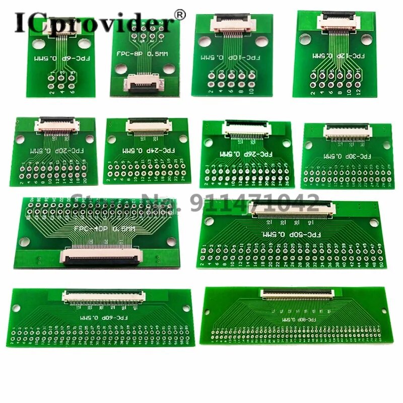 FPC/FFC адаптерная плата 5/6/8/10/12/14/16/20/26/3040/45/50/60 Pin 50 Pin, FPC0.5-2.54MM
