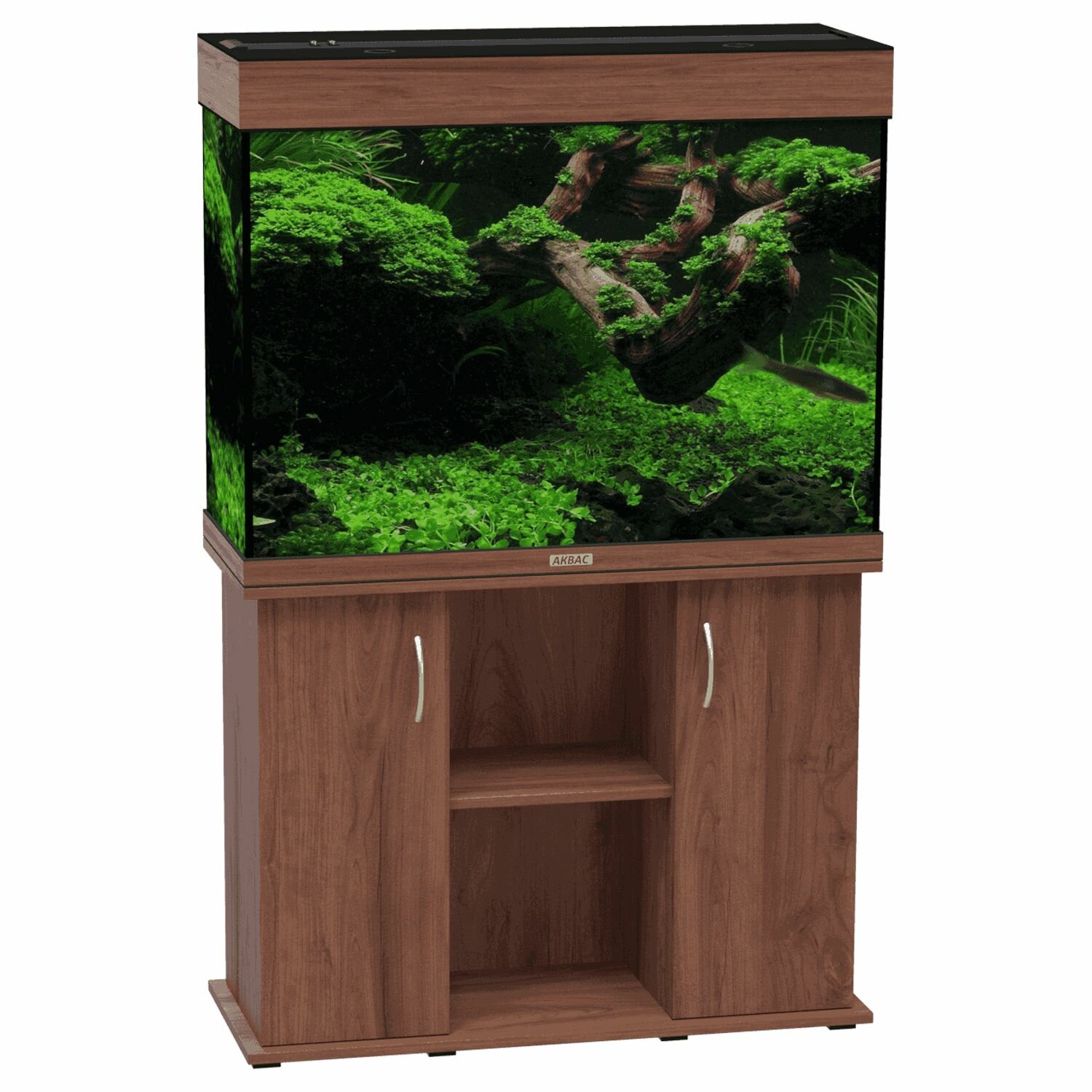 Аквариум 210 литров с тумбой крышкой и освещением (91х36х72 см) Аквас