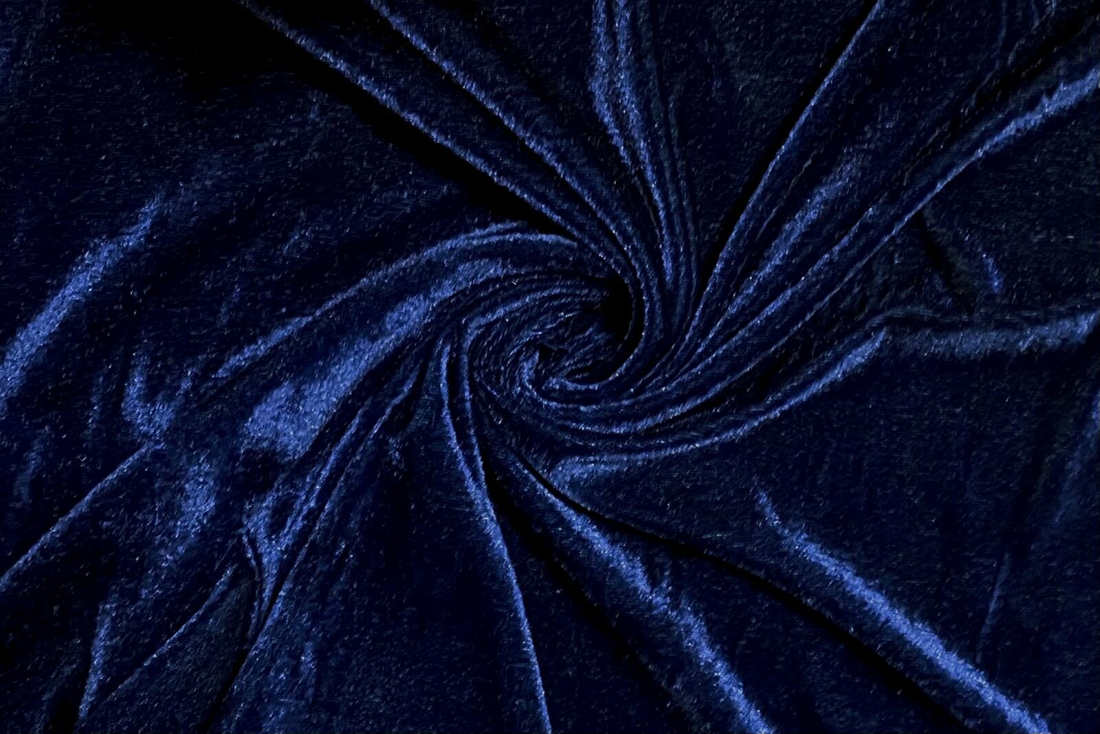 Ткань Бархат стрейч гладкий темно-синий, 270 г/пм, ш148см, 0,5 м