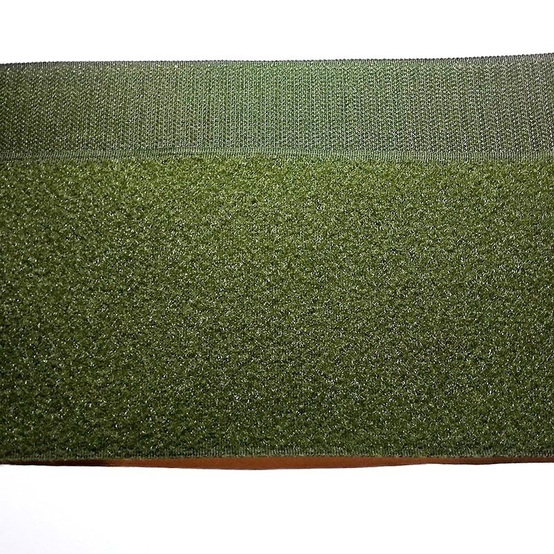 Контактная лента (липучка, велькро, репейник) пара петля и крючок, 100 мм, хаки, 1 метр