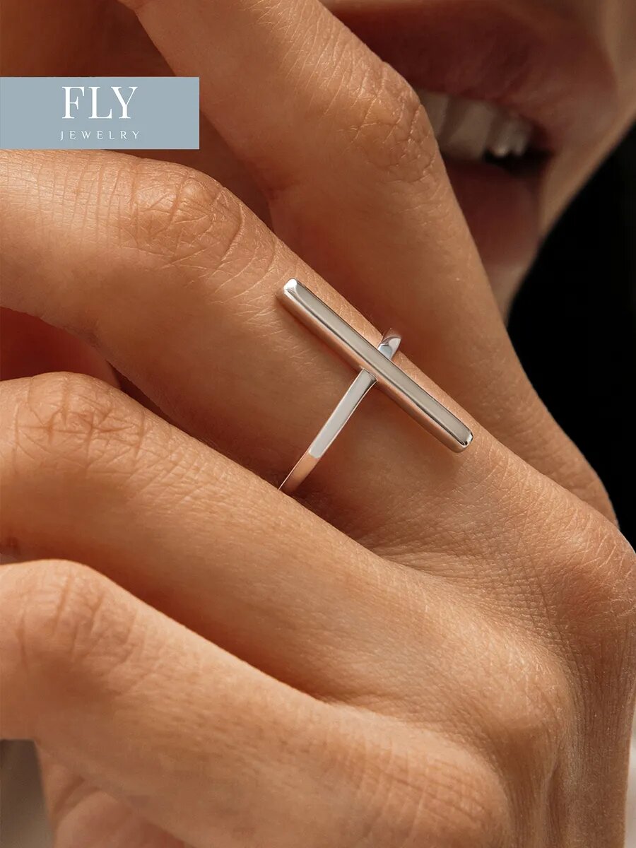 Кольцо на фалангу, серебро, 925 проба, родирование