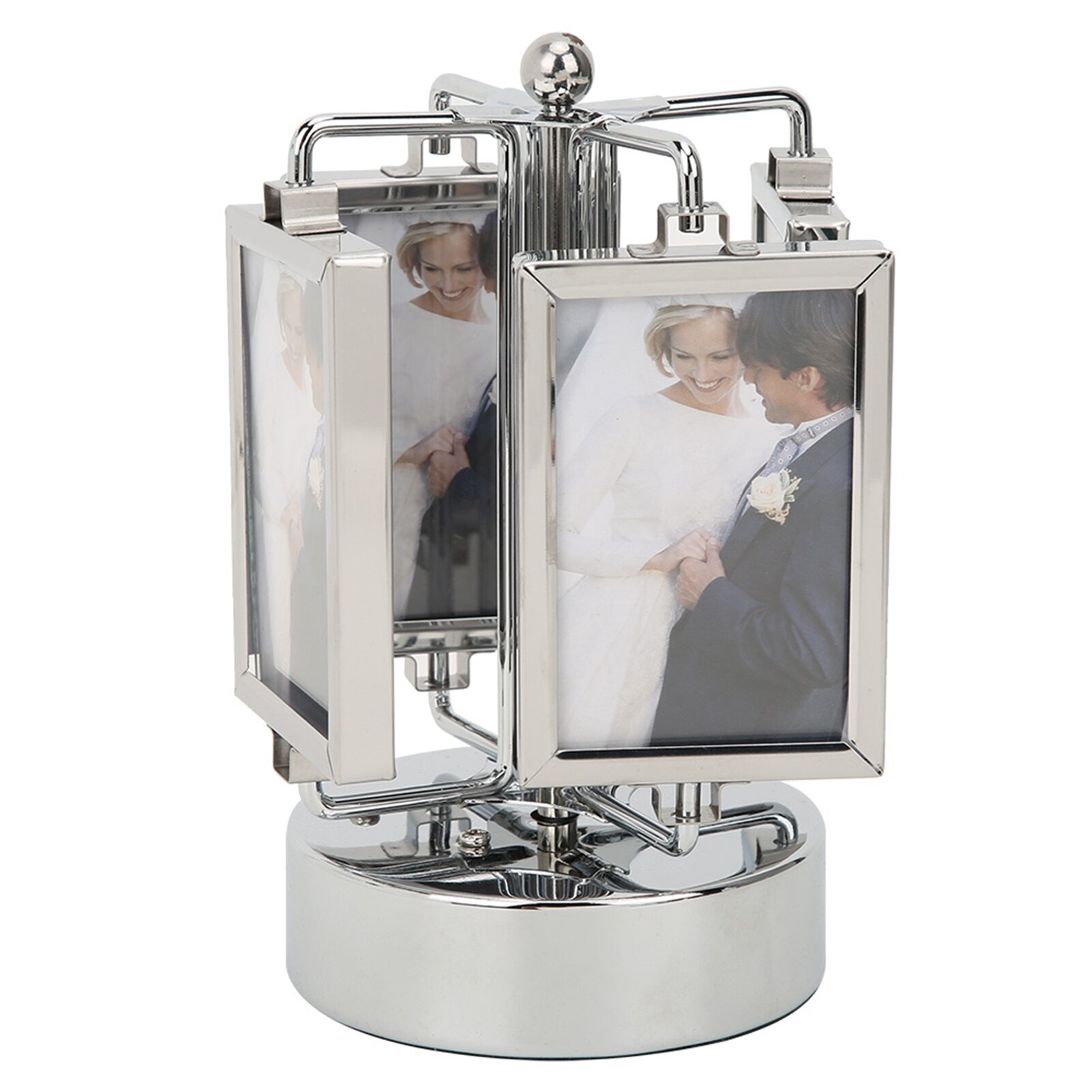 3x2in вращающаяся музыкальная шкатулка фоторамка для домашнего декора, украшение гостиной спальни с музыкой и светодиодной подсветкой