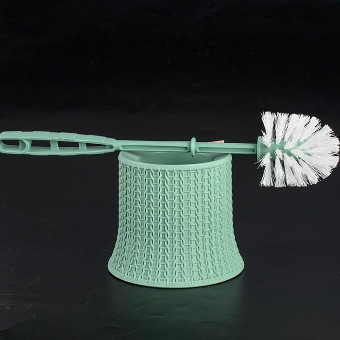 Ерш для унитаза Comfort Factor "Вязание", цвет Фисташковый, пластик, в подставке (5019Mф)