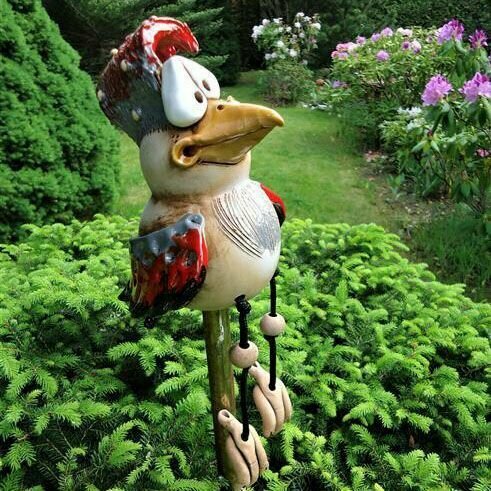 Садовая скульптура курицы для украшения сада, дачи и фермы устойчивая к дождю, снегу и солнцу, яркий декор для клумбы и террасы