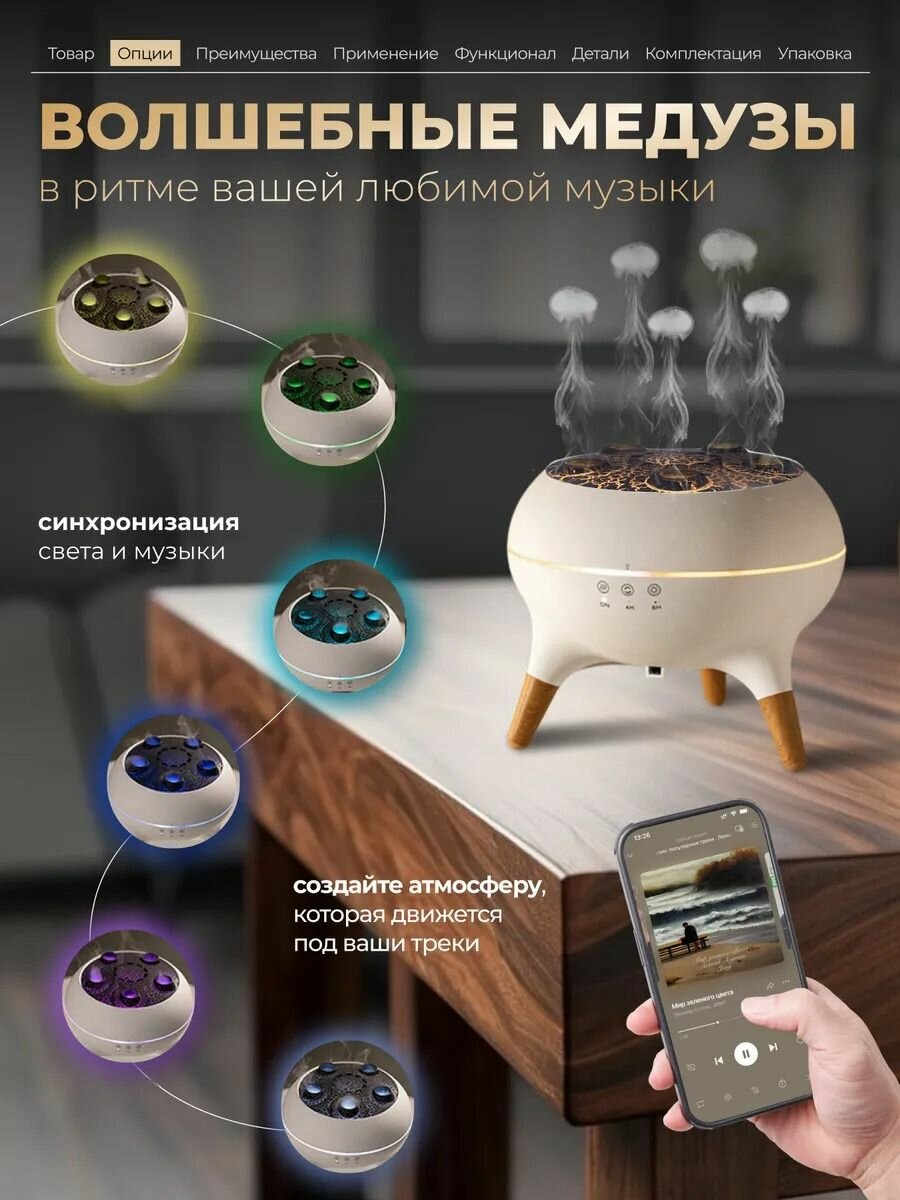 Увлажнитель воздуха с аромадиффузором Медуза
