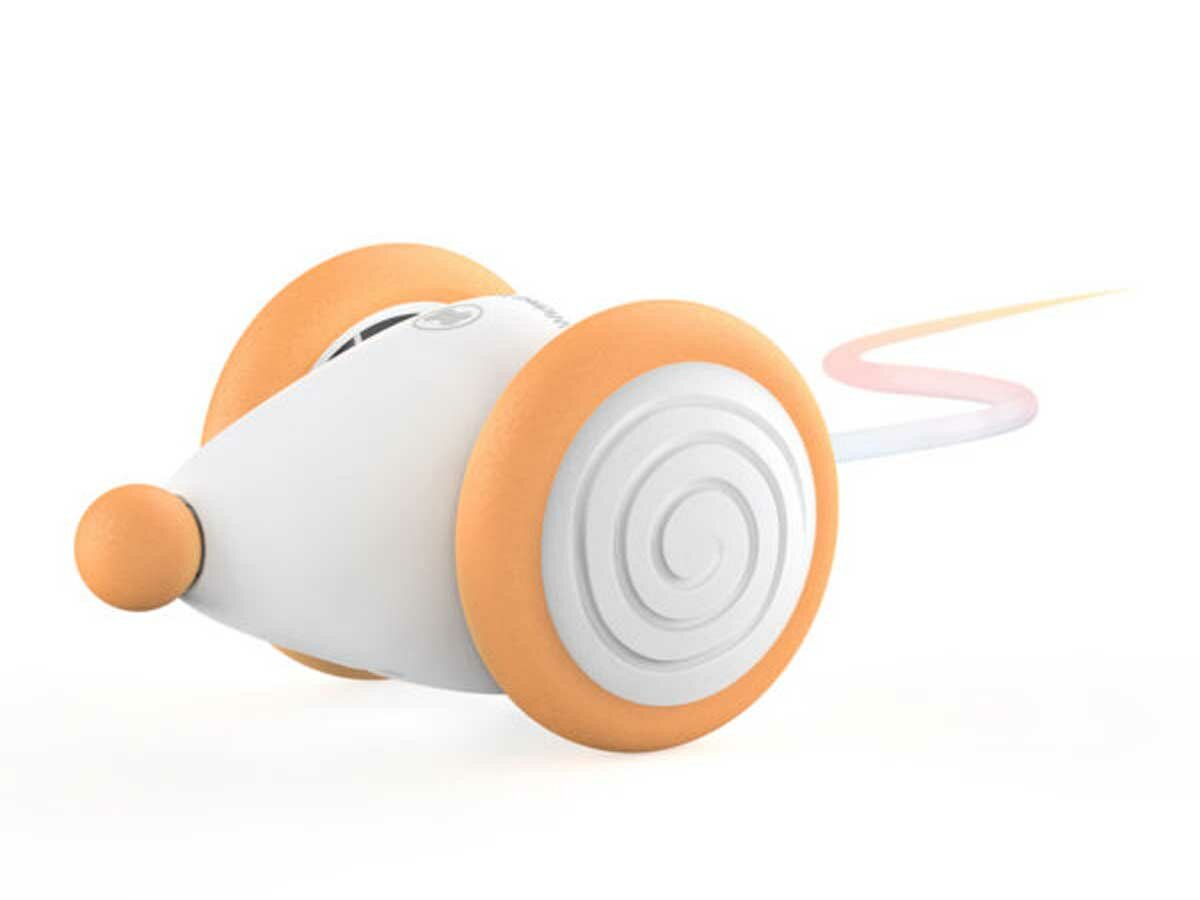 Интерактивная игрушка для кошек и котят Cheerble Wicked Mouse, Мышка, игрушка-дразнилка, цвет: абрикосовый