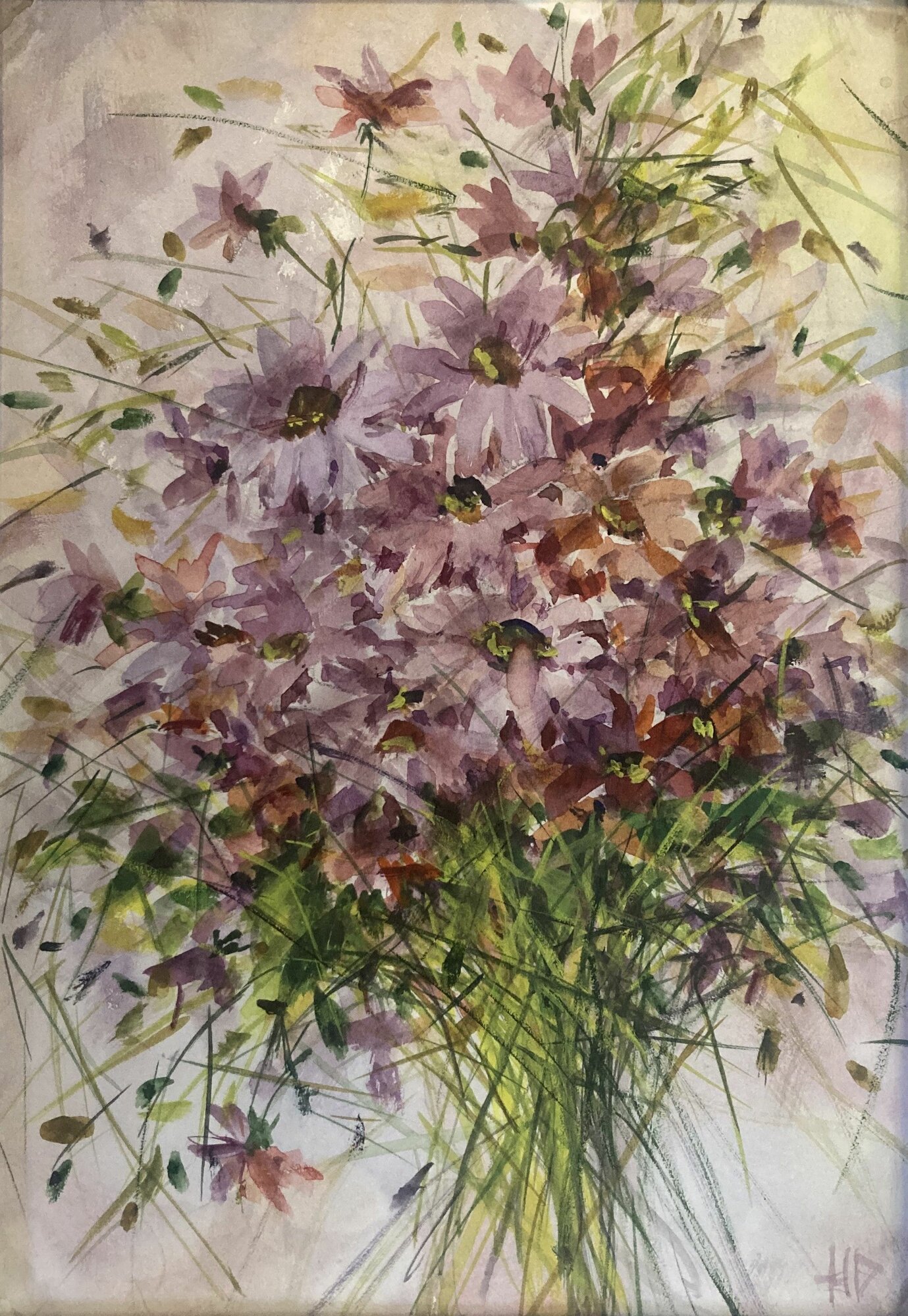 ART-Salon at Oktyabrskaya "Розовый букет" 30х21см. бумага, акварель; ручная работа