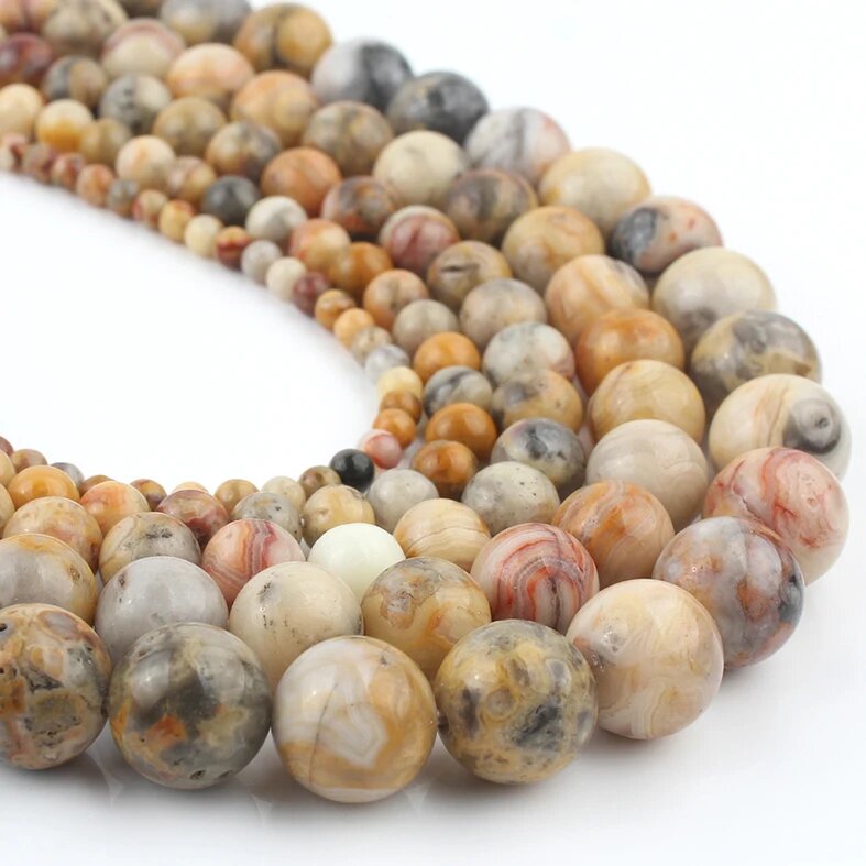 Бусины из яшмы коричневой зебры GMB724 12mm 30pcs beads, light brown agate
