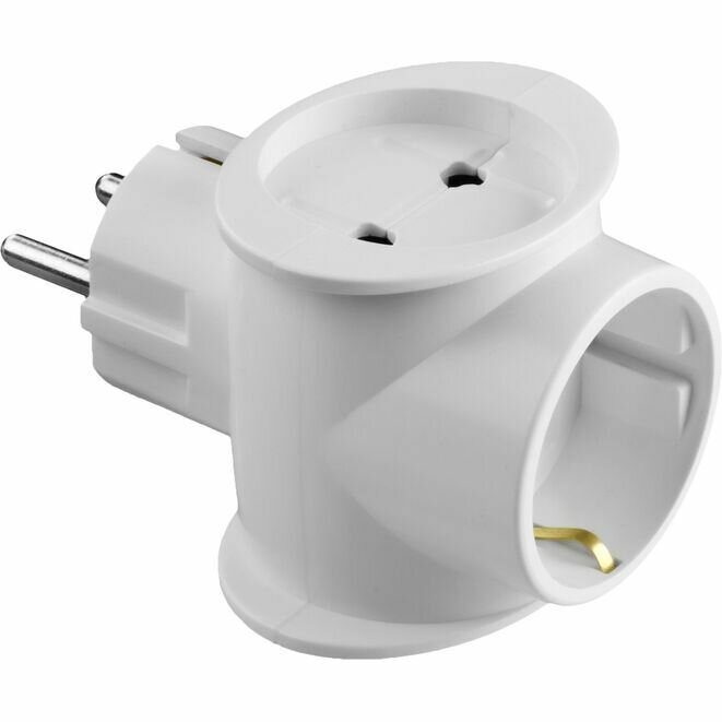 Разветвитель сетевой, заземление, СИБИН 3 гнезда, 16А/220В