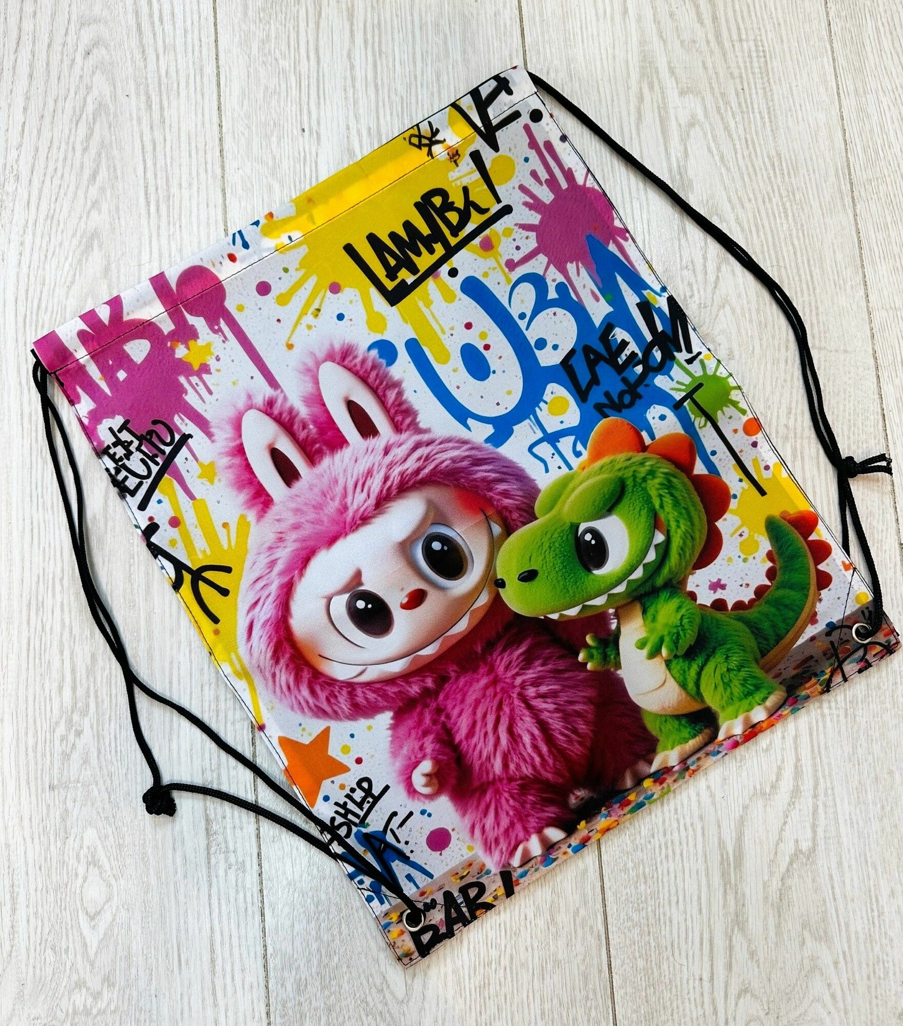 Мешок-сумка для сменной обуви " Лабубу -3 ".