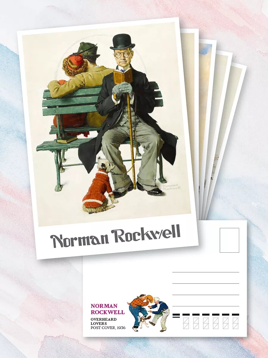 Почтовые открытки для посткроссинга "Norman Rockwell" №5, набор 10 шт.
