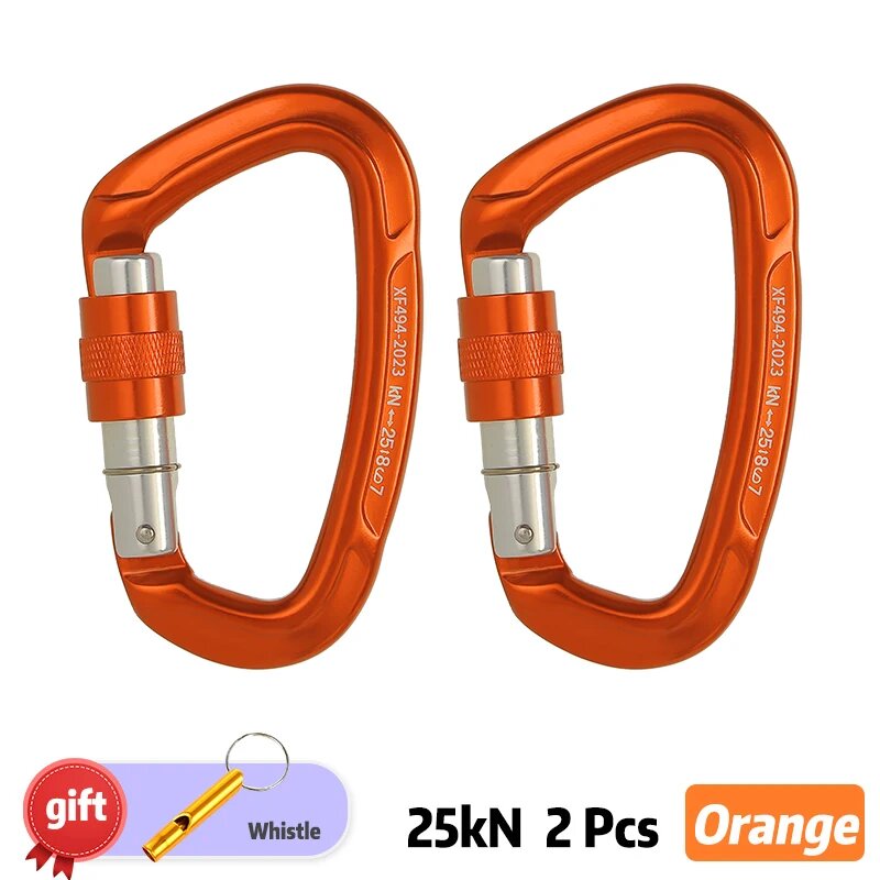 XINDA Профессиональный открытый карабин для скалолазания 25kN красный Оранжевый, Orange 2