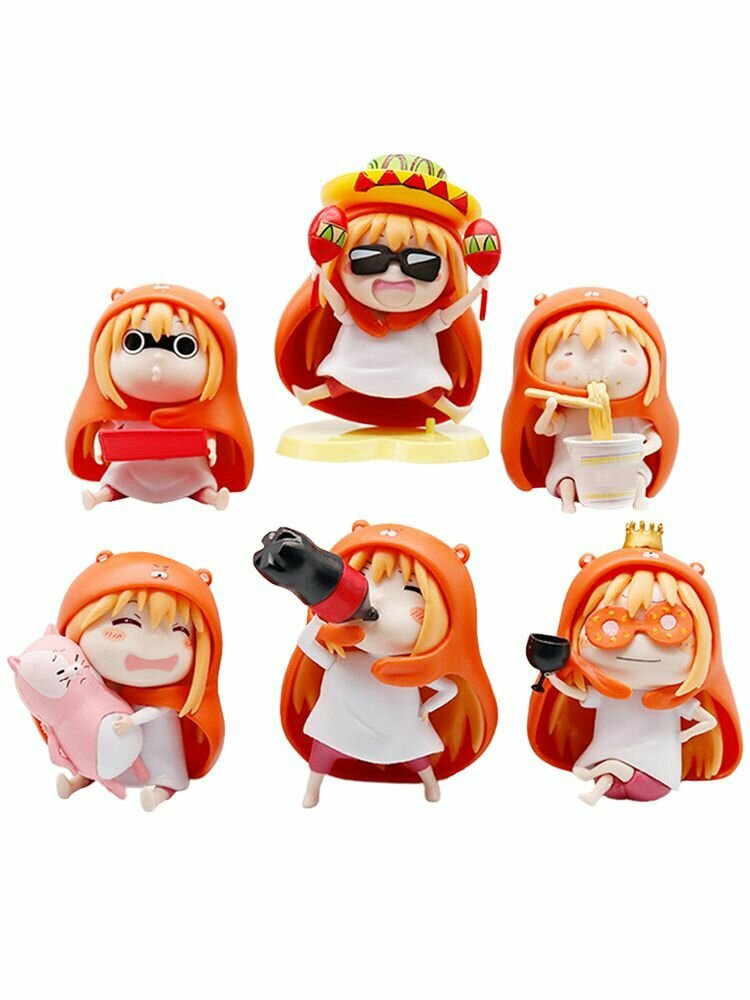 Фигурка Двуличная сестрёнка Умару / Himouto! Umaru-chan figure Q version Doma Umaru figurine Подарки для болельщиков (7-9см,6 шт.)