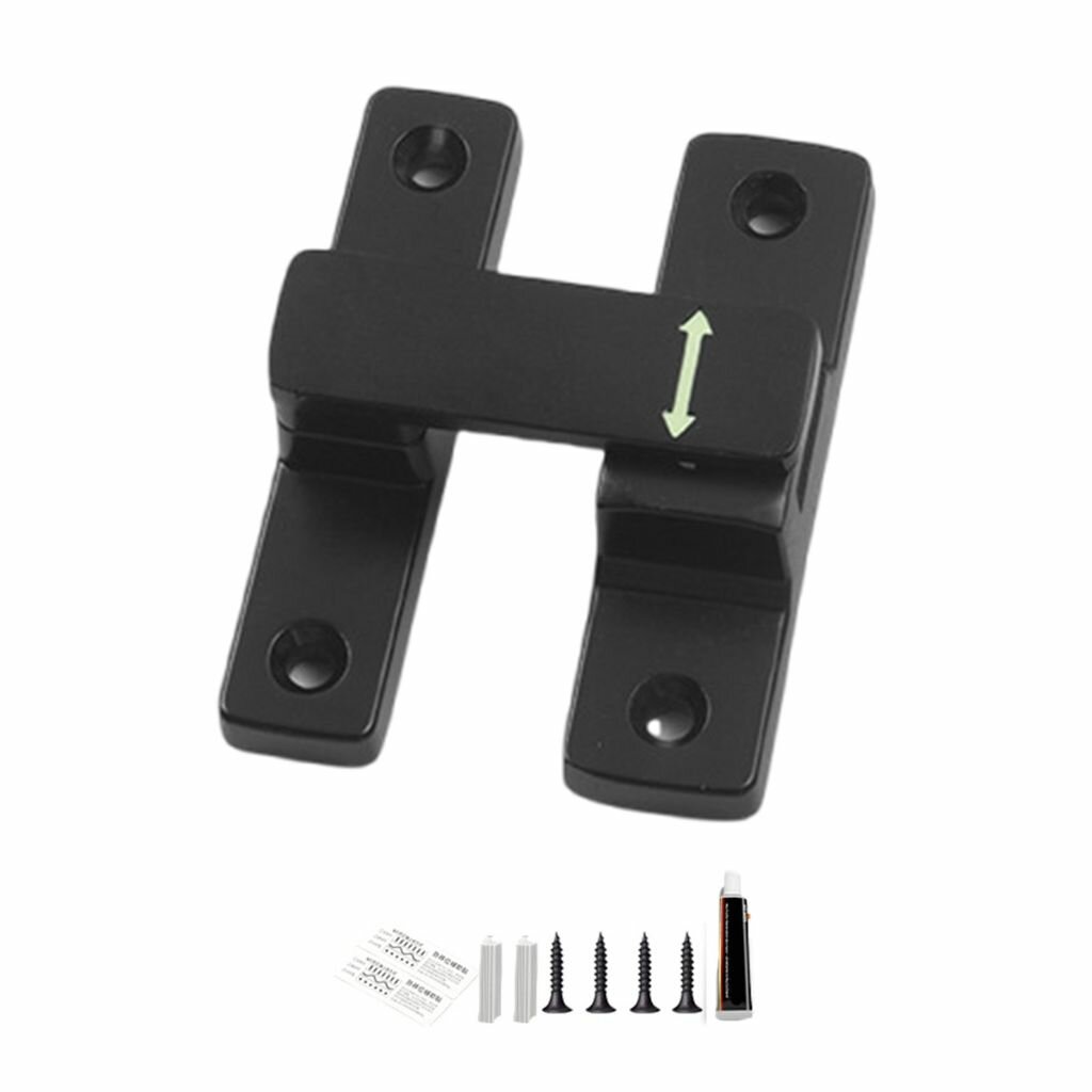 Болт из цинкового сплава с дверной пряжкой для ванной комнаты без пробивки на 90 градусов-матово-черный