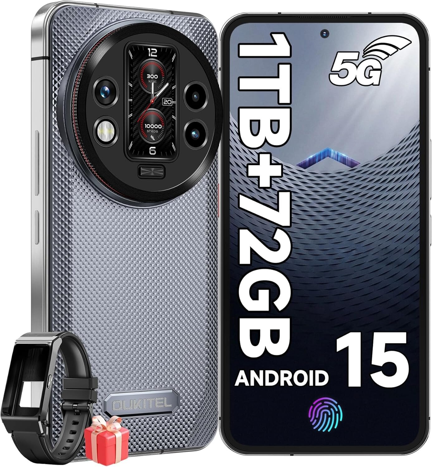 Защищенный смартфон OUKITEL WP200 Pro 5G, разблокированный — 24 ГБ, 1 ТБ, аккумулятор 8800 мАч, защита IP68/IP69K