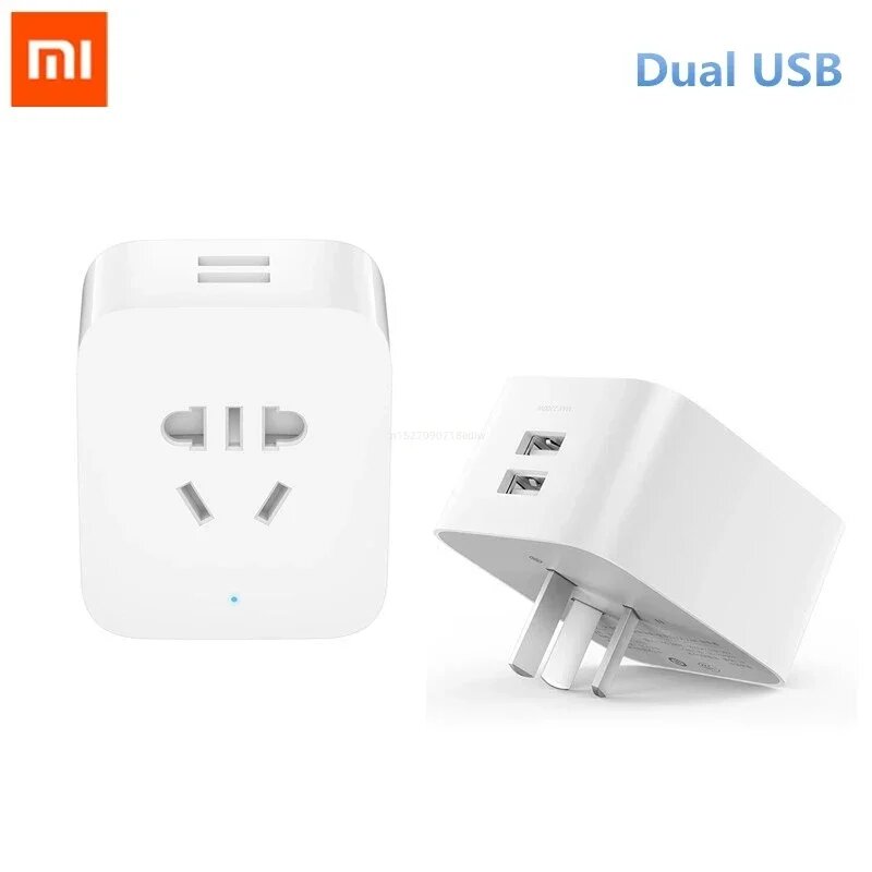 Умная розетка Xiaomi Mijia, розетка с таймером и двумя USB-портами, с Wi-Fi управлением