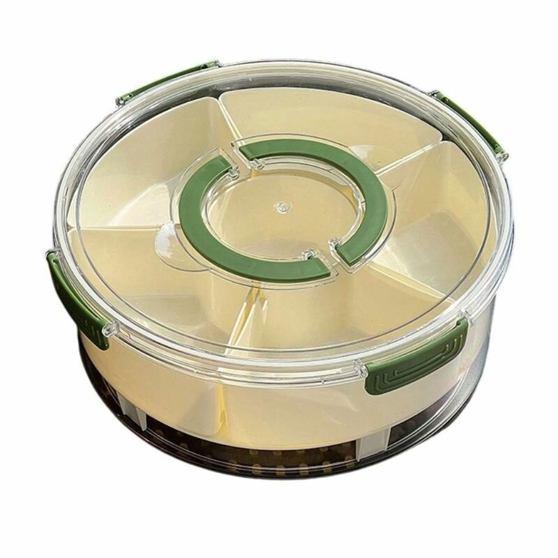 Портативная коробка для консервирования фруктов пикника на открытом воздухе со слоем кубиков льда-зеленый, 6 сеток