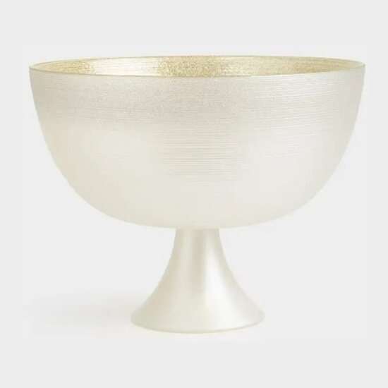 Ваза для фруктов Anna Lafarg Marbella 24 см, на ножке, стекло, молочный/шампань (ANLAF-6640F-1335-2009061-2)