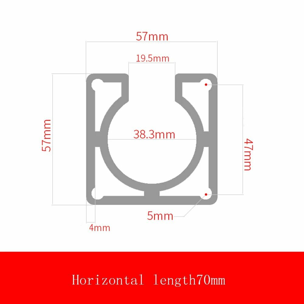 Кронштейн для шаговых двигателей VENSTPOW NEMA23/NEMA34 из алюминия 57x70mm