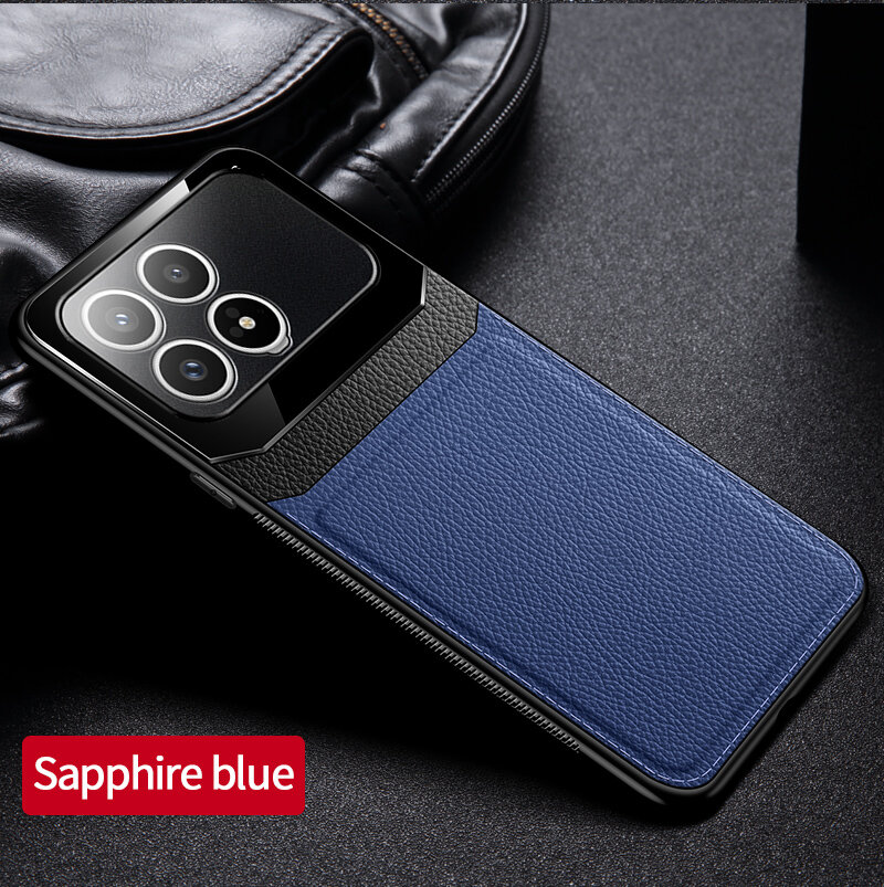 Чехол Для Poco F8 Pro/Сяоми Поко F8 Про, soft touch, чехол-кардиомонитор, искусственная кожа, поликарбонат (PC), защита камеры, ударопрочный, усиленные углы, Xiaomi, Poco F8 Pro, blue,