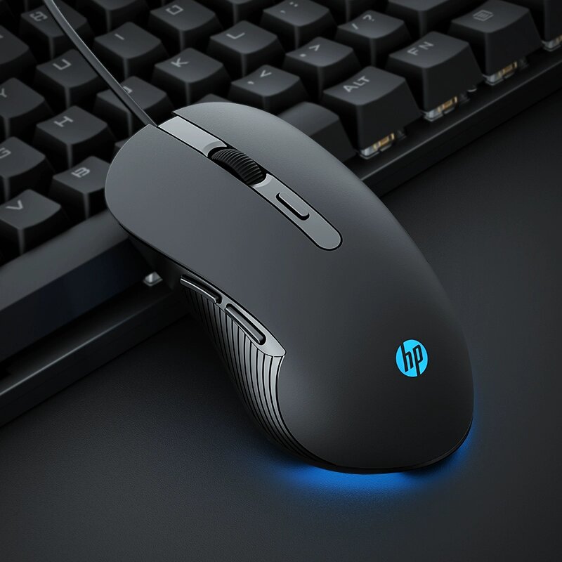 Бесшумная проводная мышь HP для гейминга и киберспорта, специализированная для ноутбуков и настольных компьютеров,