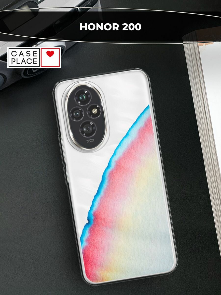 Чехол на Honor 200 / Хонор 200 с принтом Слияние красок, прозрачный