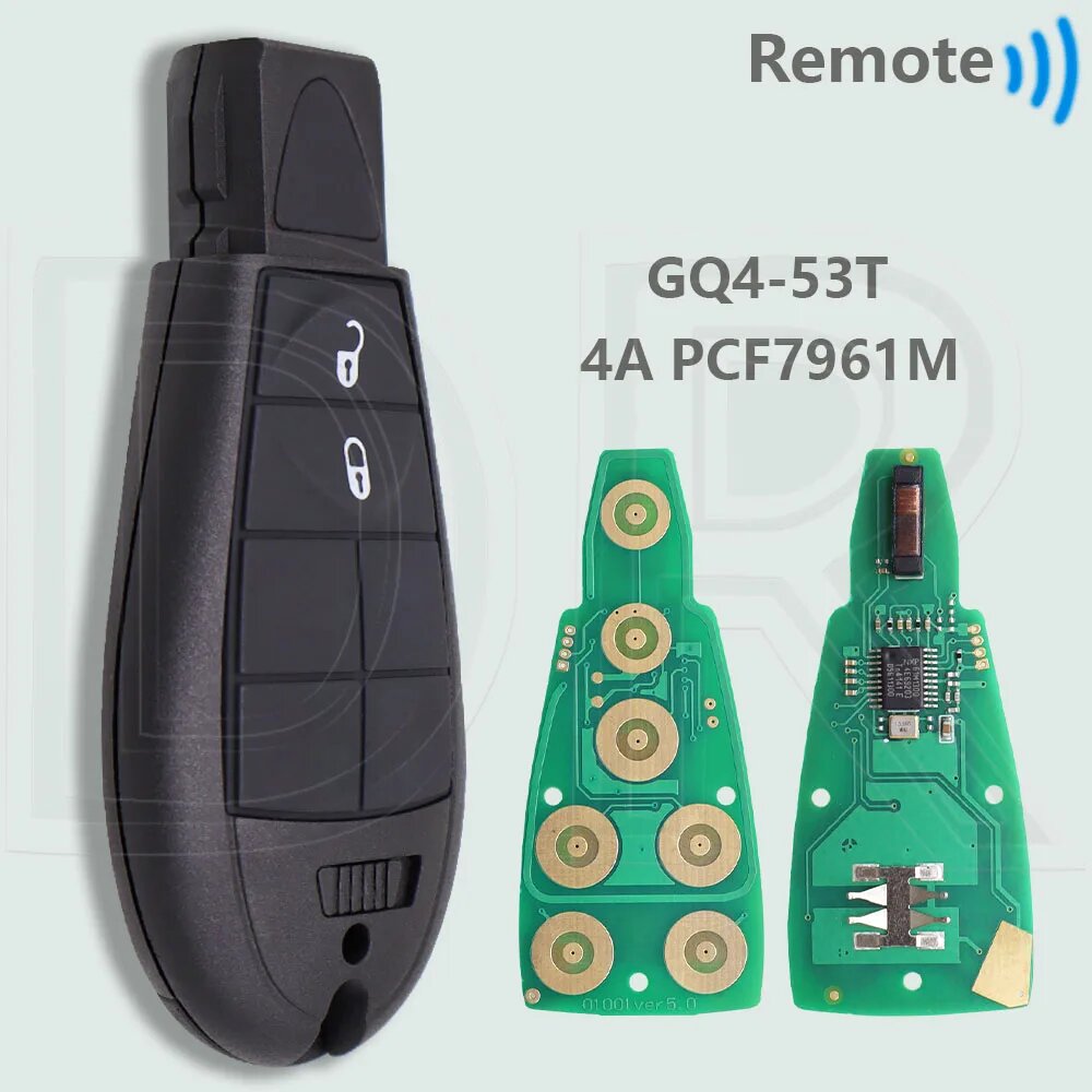 DR GQ4-53T 4A PCF7961MChip 433 МГц Автомобильный ключ дистанционного управления 56046953 AE для Dodge RAM Chrysler Town & Country Jeep Cherokee Sport KL