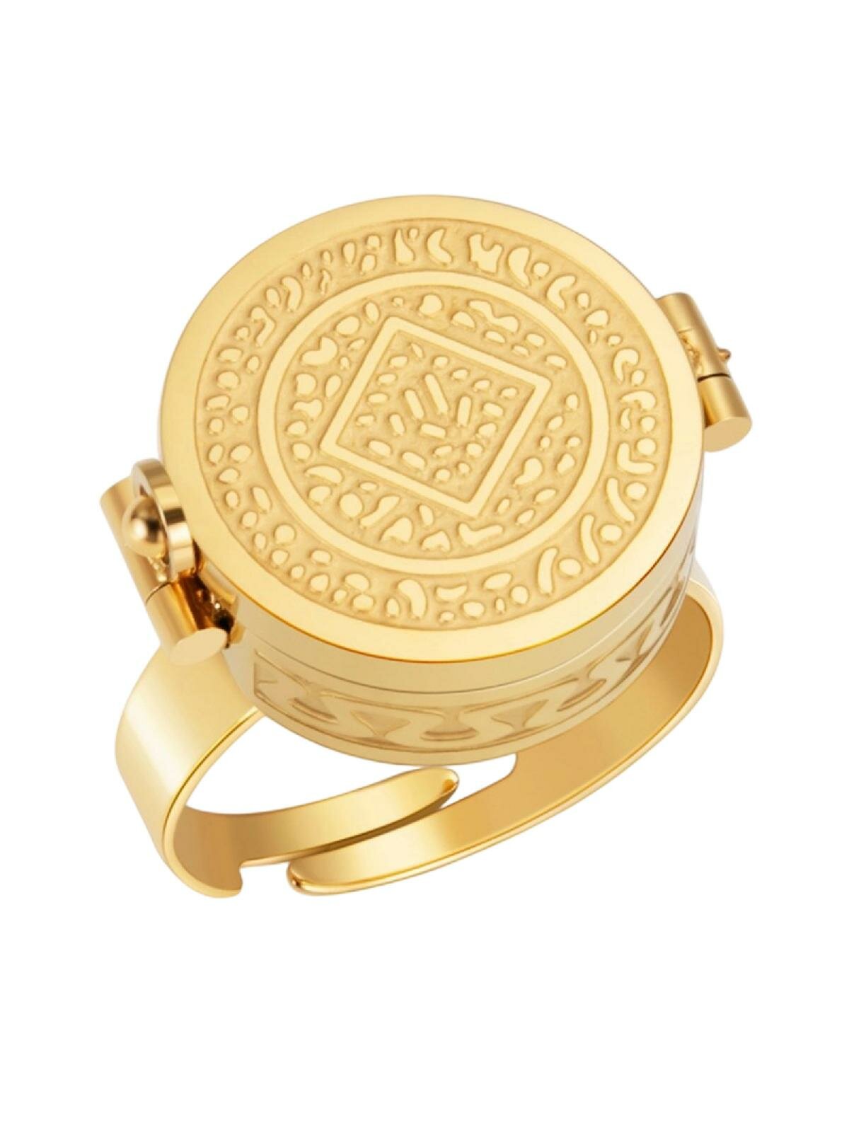 Модное кольцо из нержавеющей стали с невидимым отделением для ухода за губами