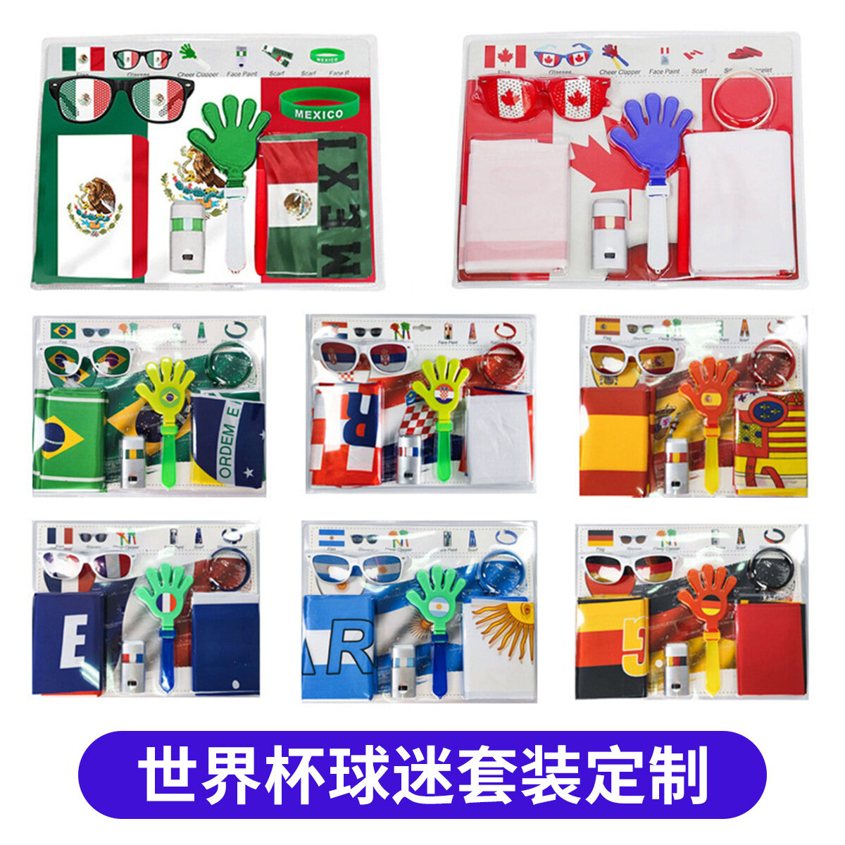 Шарф для футбола Чемпионата мира 2026 США Канада Мексика, флаг Мексики, фан-аксессуары, очки, набор для рисования на лице и браслеты