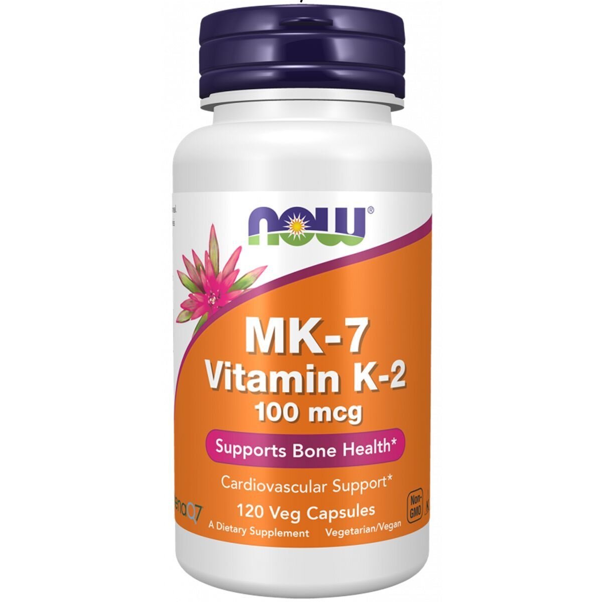 NOW Foods MK-7 Vitamin K-2 100 мкг, НАУ МК-7 Витамин К-2 120 капсул
