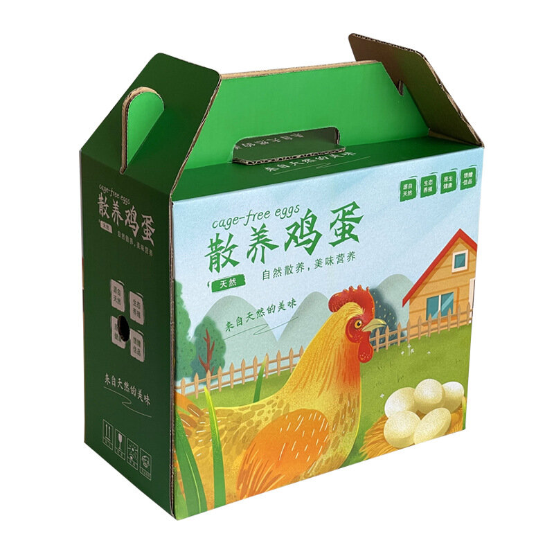 Картонная коробка для яиц на 5kg штук, ручная коробка для подарков, офсетная печать, складная упаковка для яиц