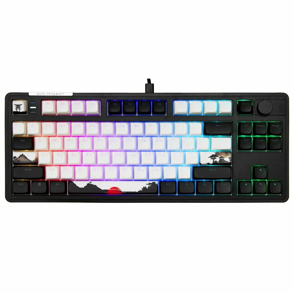 Дарк Проджект Клавиатура проводная , Русская раскладка, черный, белый