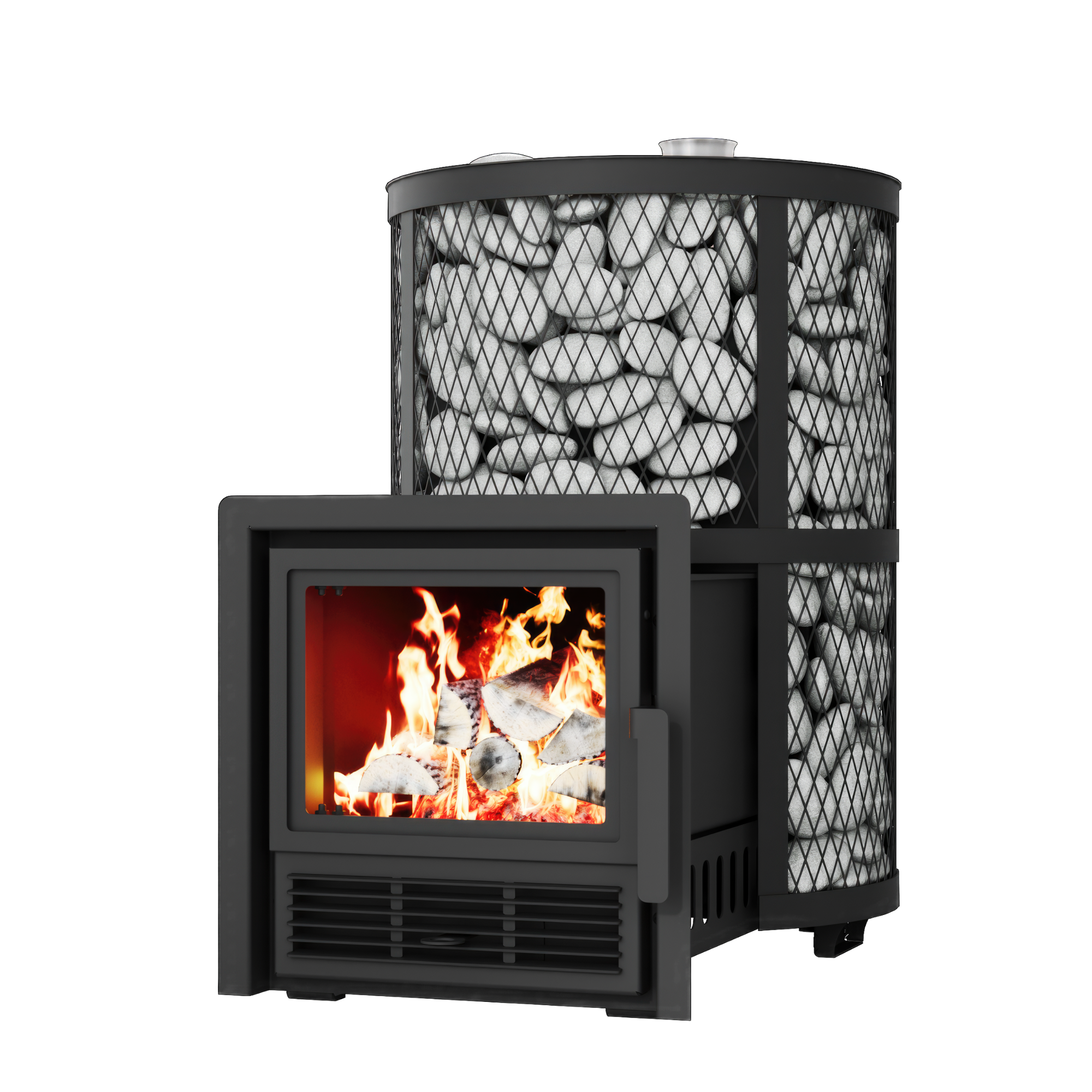 Печь банная Таганай 22 ВТК дверка со стеклом ЖарГОУ