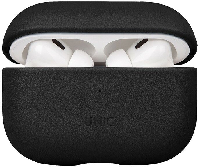 Uniq Terra чехол с ремешком для AirPods Pro 2, натуральная кожа, черный